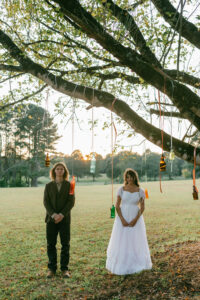 Colorful and Eclectic Backyard Intimate Wedding Day in Georgia ...
